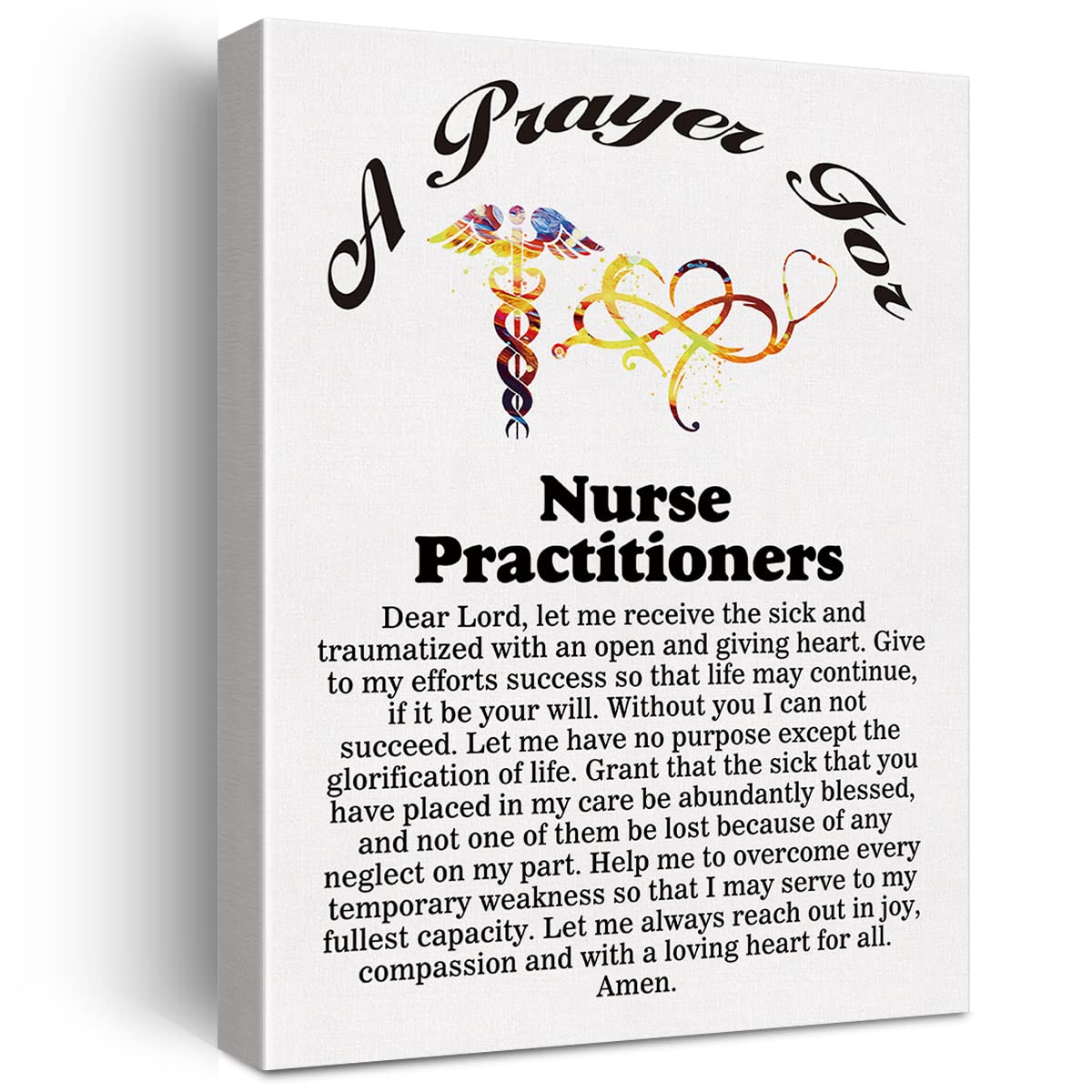 Amazon.com: LEXSIVO a Nurse Practitioner's Prayer Canvas Home Wall Art ...