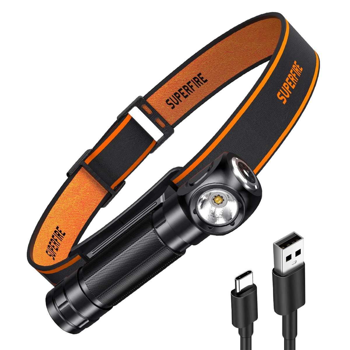 SuperFire 600-Lumen Headlamp Flashlight，Bright Lightweight Flashlight ...