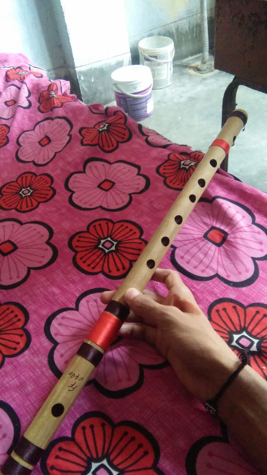 HISCIN BAMBOO Natural B Base FLUTE/BANSURI 21 INCH WOODEN CORK (FREE ...