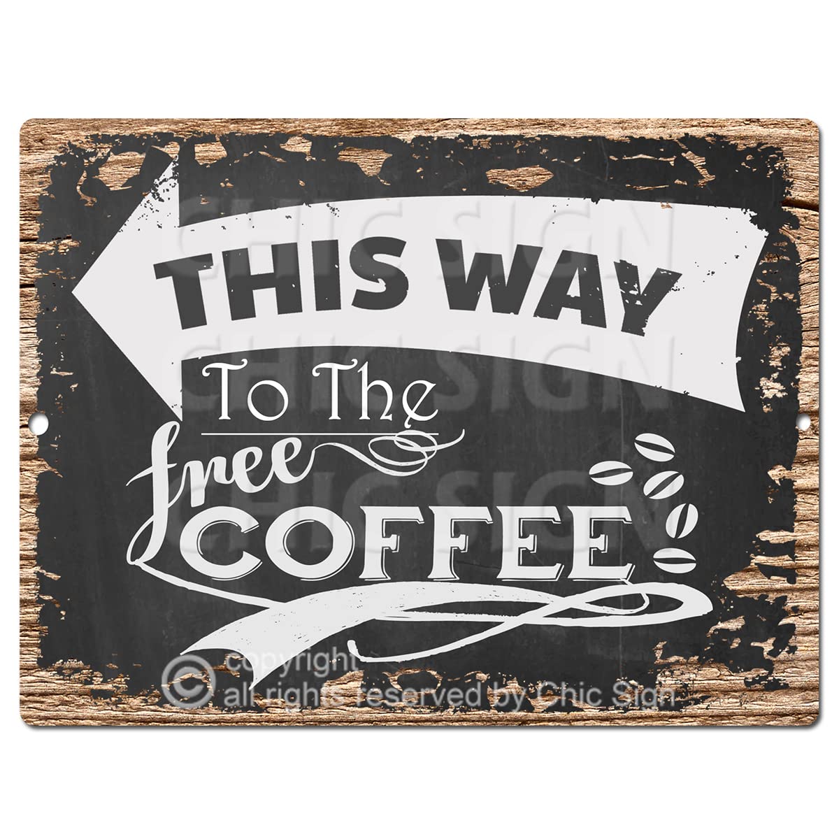 Amazon.com: PP-4315-L This way to the Free Coffee Left Arrow Chic Sign ...
