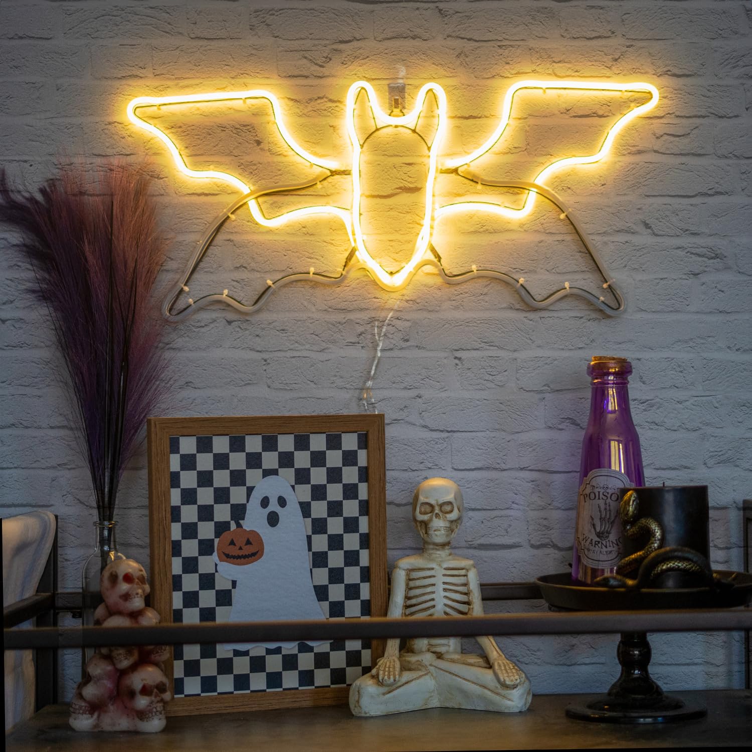 Halloween Neon Sign - FLAPPY The Flying Neon Bat Sign, Halloween ...