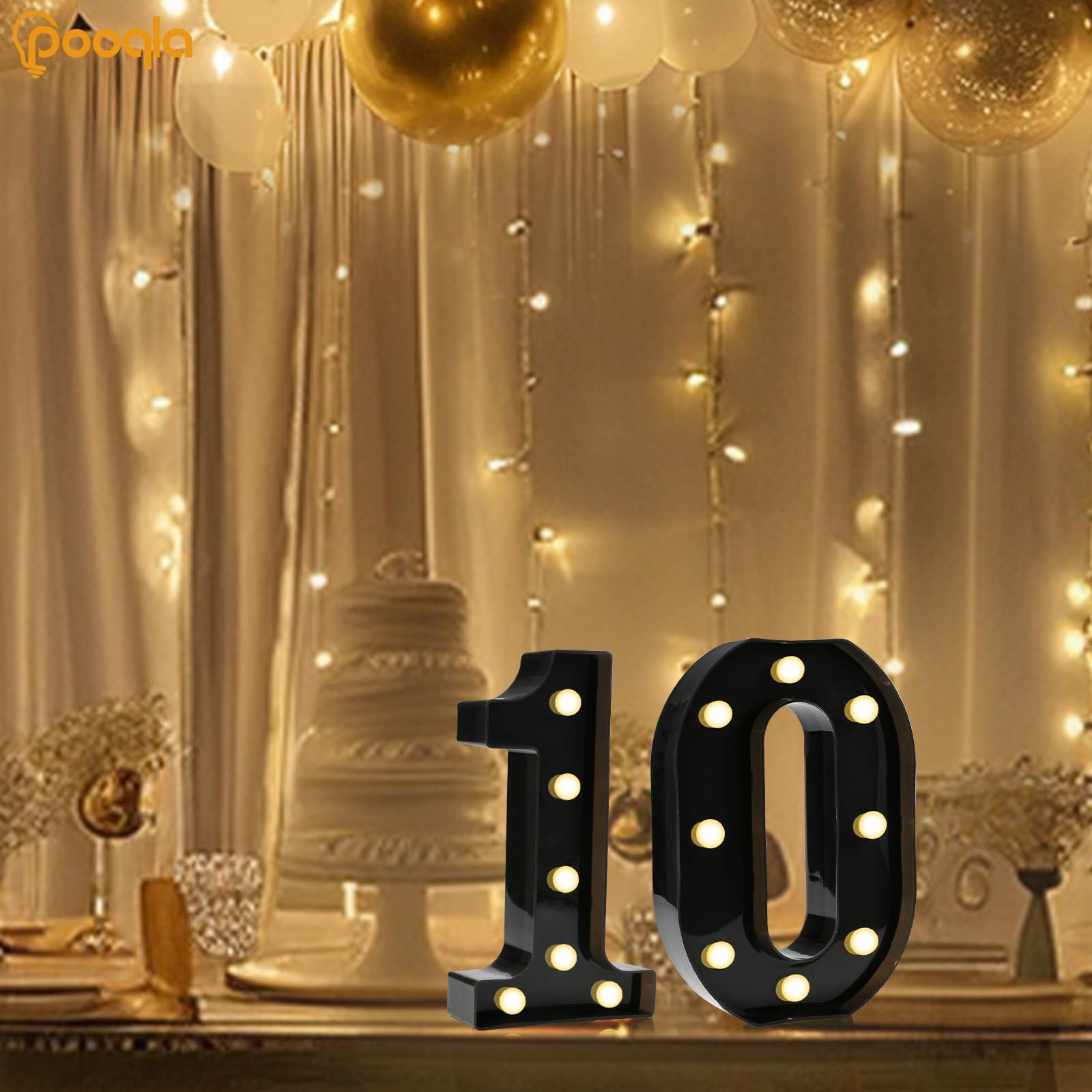Snapklik.com : Decorative Led Light Up Number Letters, Black Plastic ...