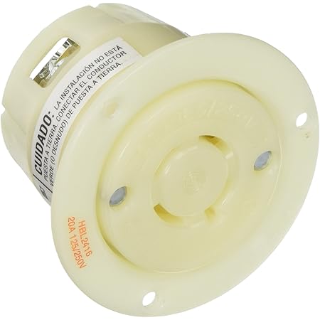Hubbell HBL2816 AC Flanged Outlet NEMA L21-30 Female White - Electric ...