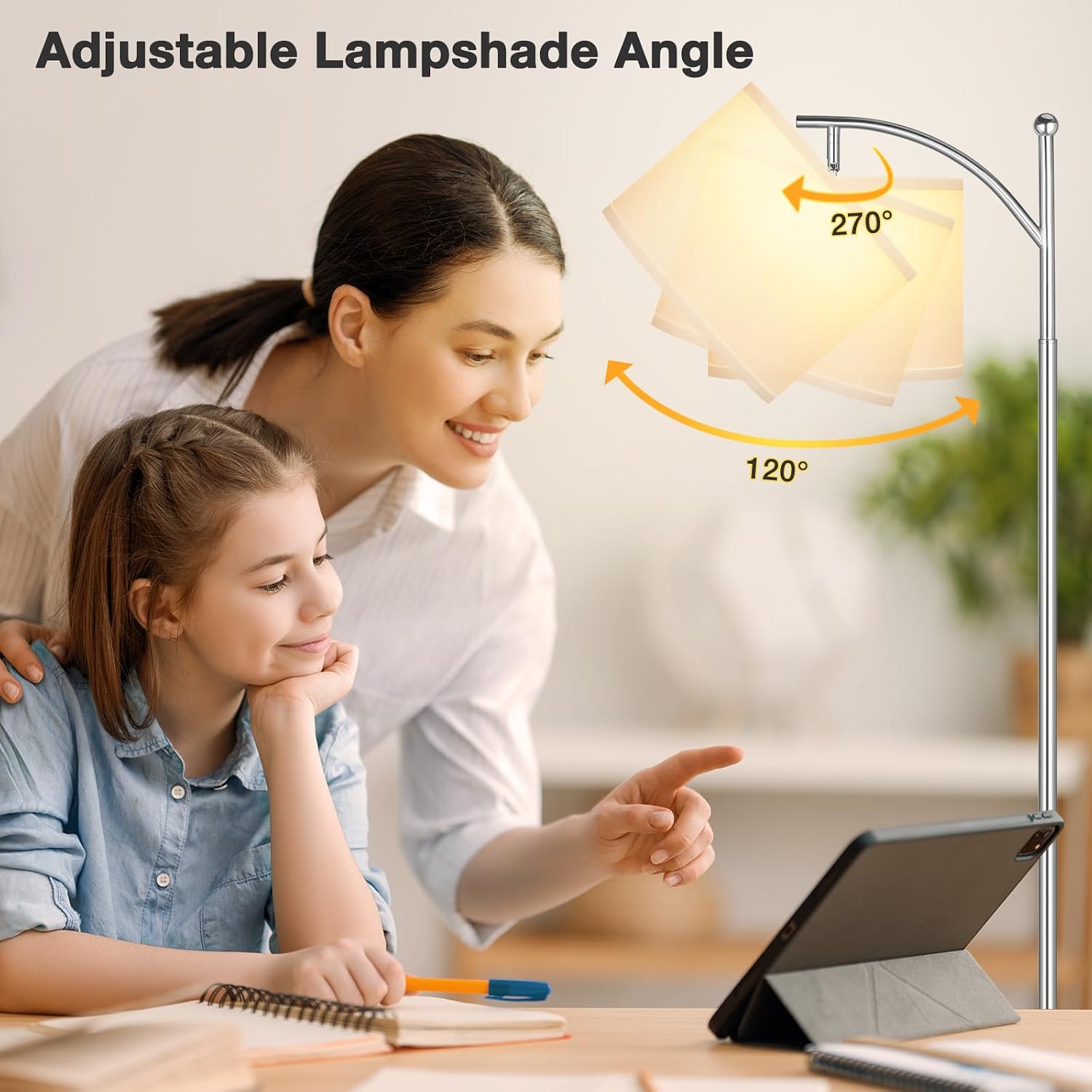 Ambimall Lámparas de pie para sala de estar con 3 temperaturas de color ...