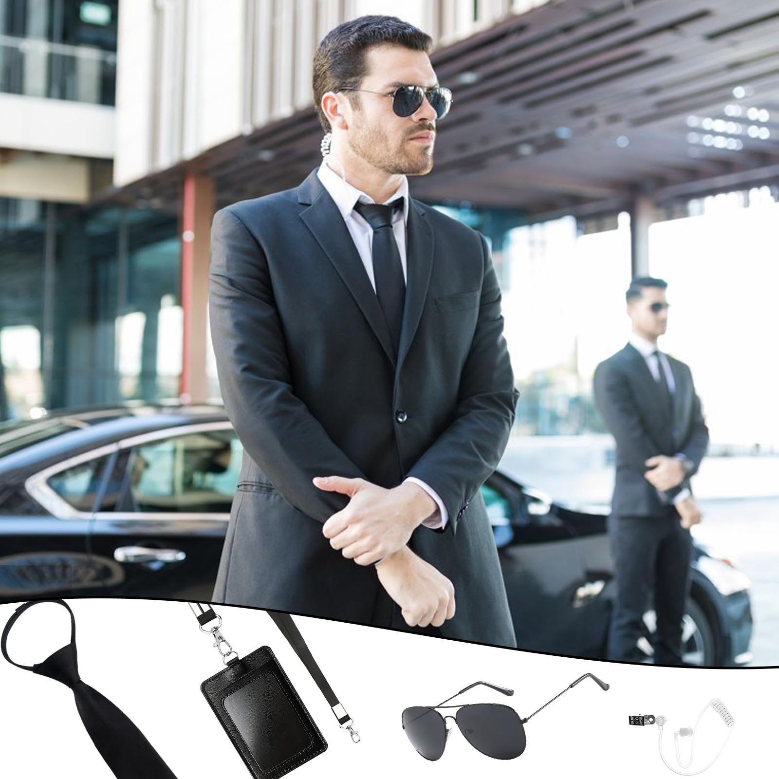 Beamely 5 Pcs Agent Accessories Set, Security Guard Cosplay Kit with ...