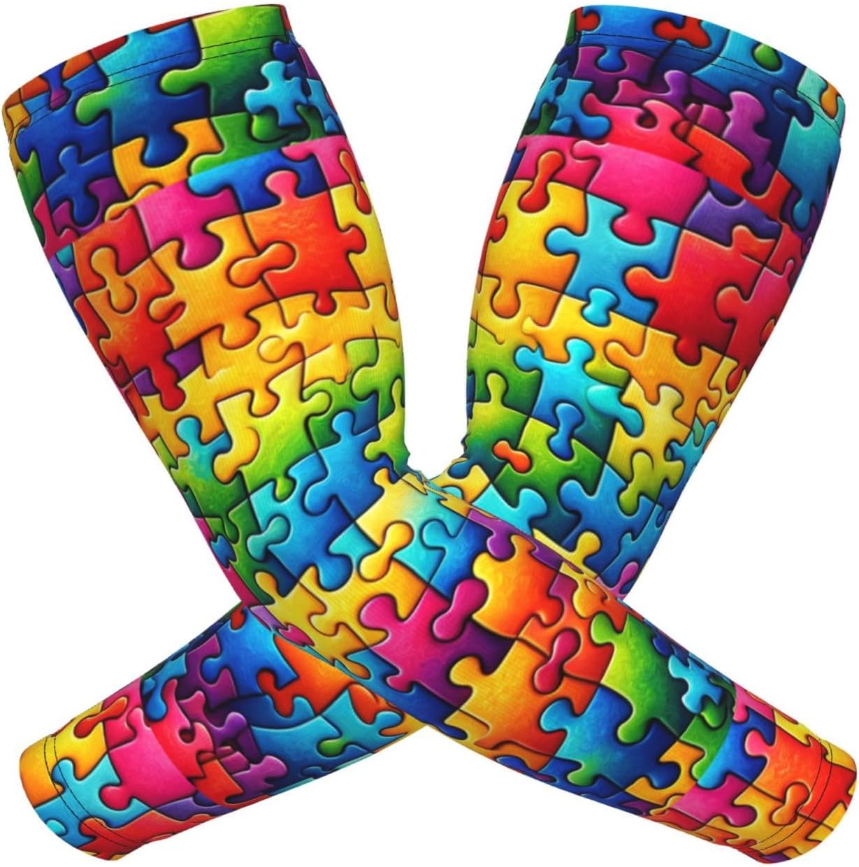 Augenstern Unisex Lightweight Cooling Arm Sleeves Autism-Puzzle-Piece ...