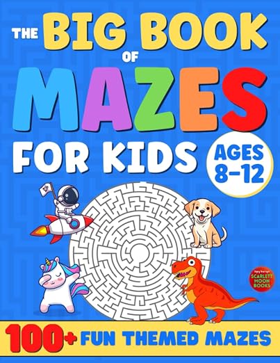 MAZE BOOK FOR KIDS AGES 8-12: Challenging Maze Activity Book for Kids ...