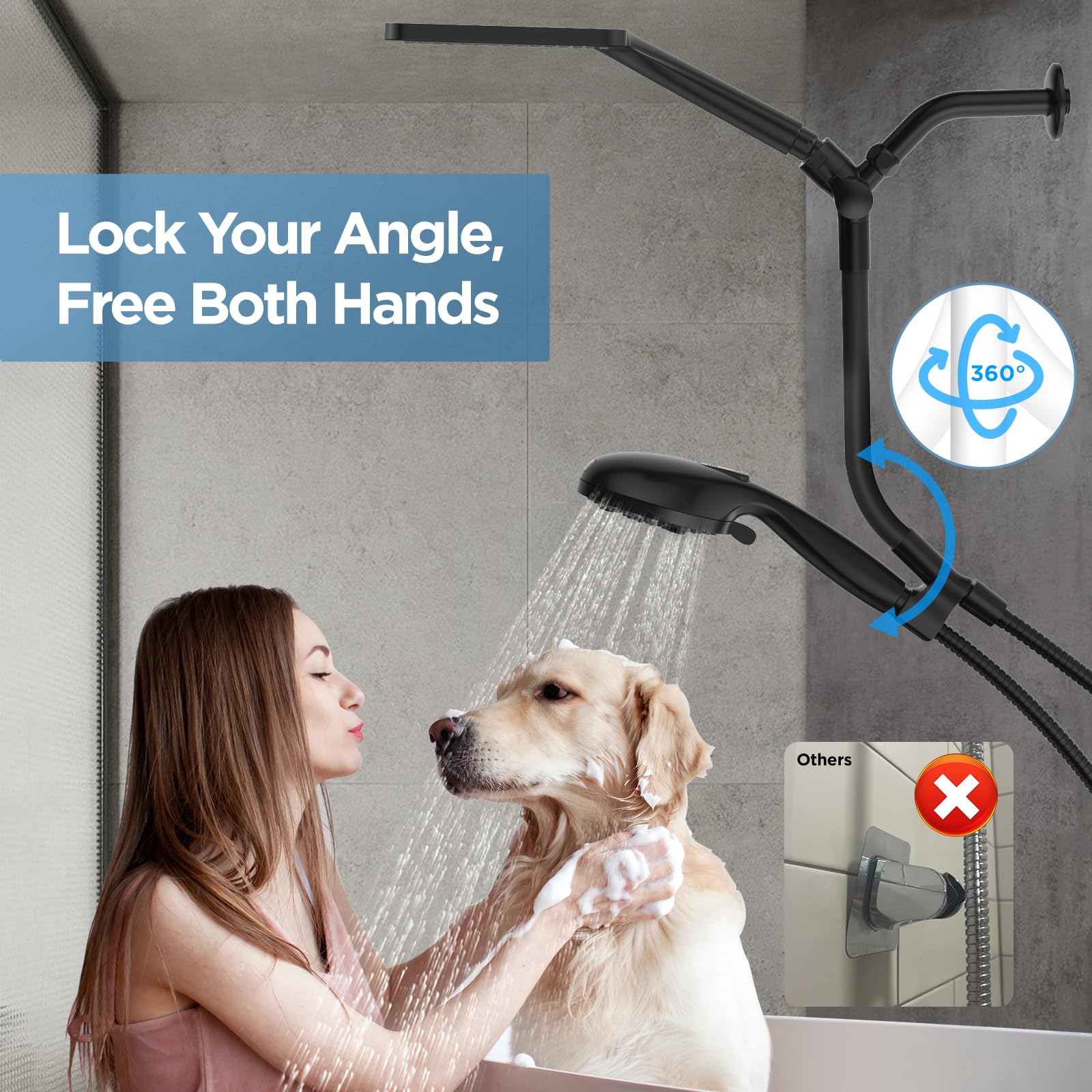 Snapklik.com : Dual Handheld Shower Head Combo, 2-in-1 Rain Shower ...