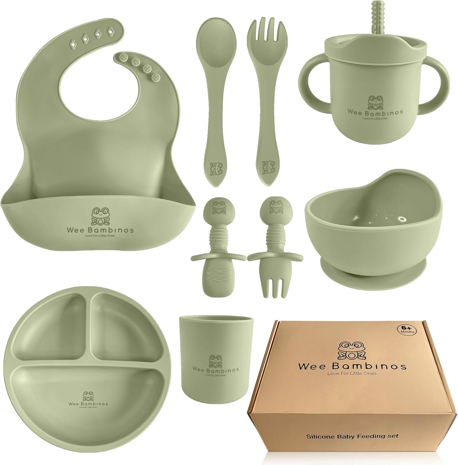 Amazon.com: Wee Bambinos Silicone baby feeding set, 10 pcs baby ...