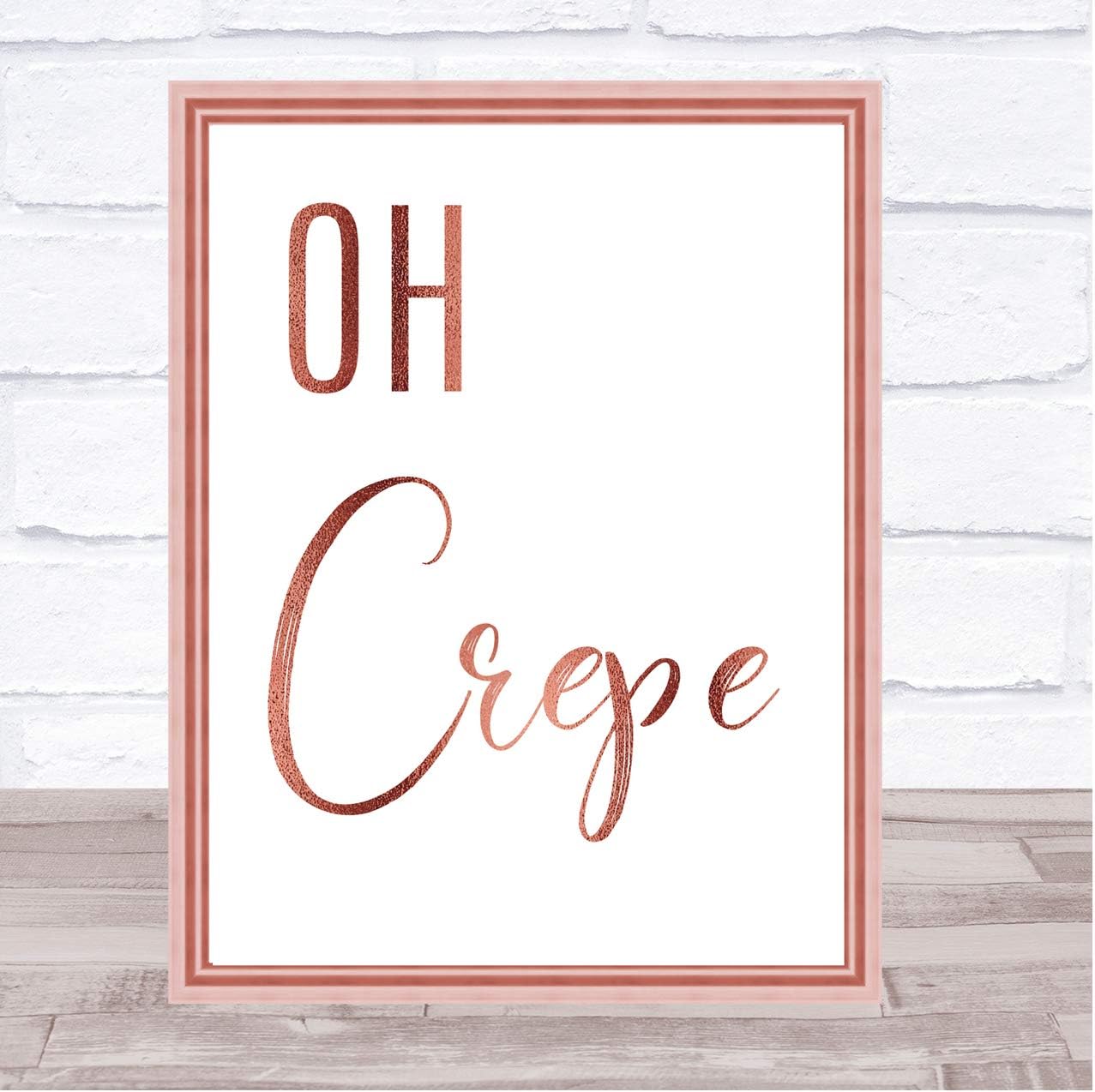 Amazon.com: The Card Zoo Rose Gold Oh Crepe Funny Kitchen Quote Wall ...