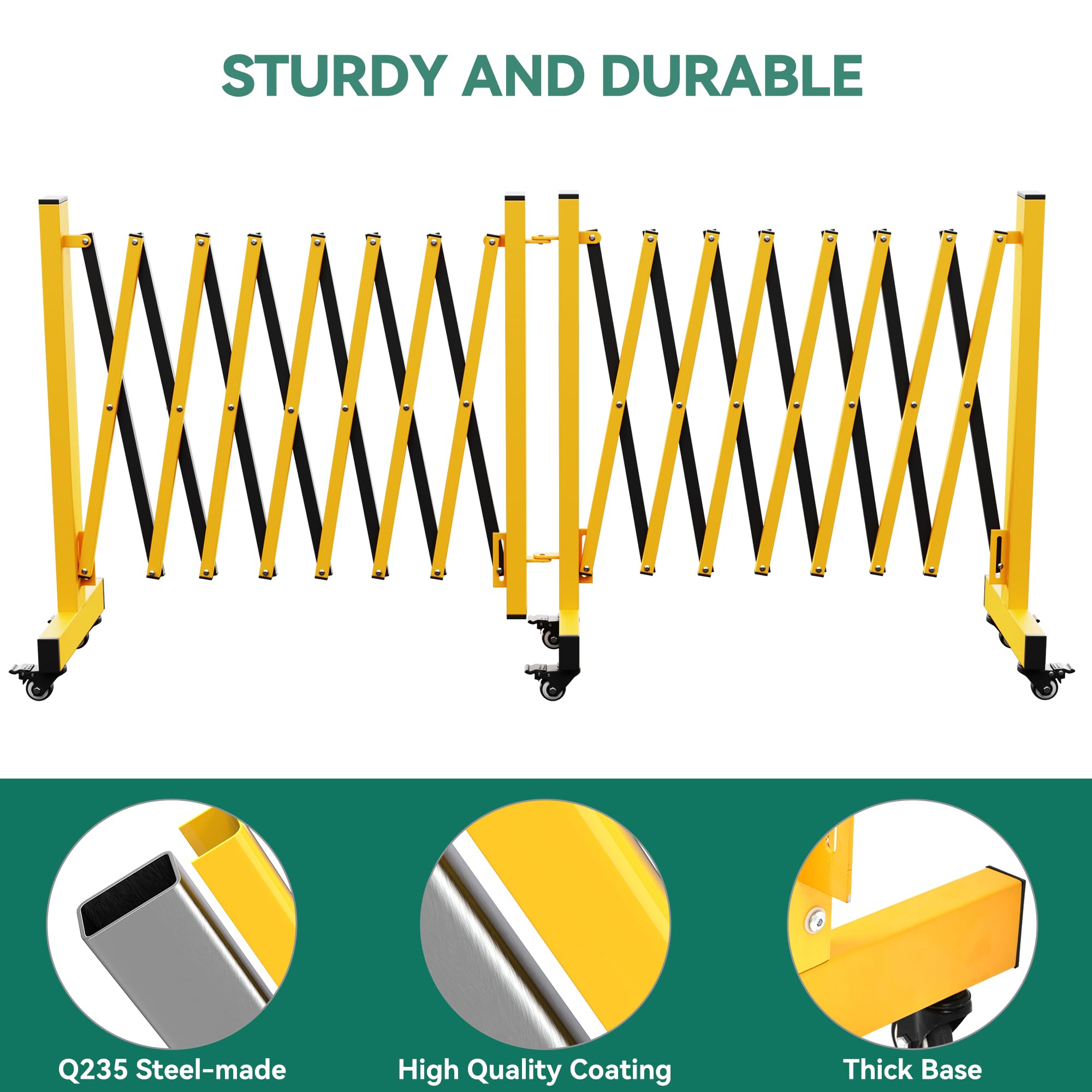 Snapklik.com : YITAHOME Metal Expandable Barricade Gate, 16FT Folding ...