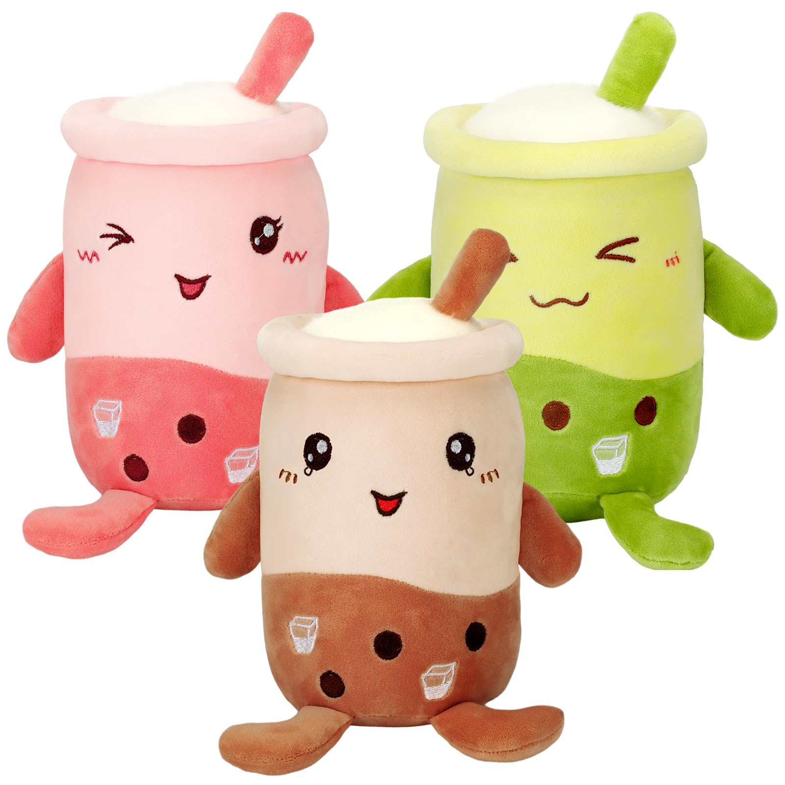 Amazon.com: Lewtemi 3 Pcs Cute Stuffed Bubble Plush Bubble Tea Plush ...