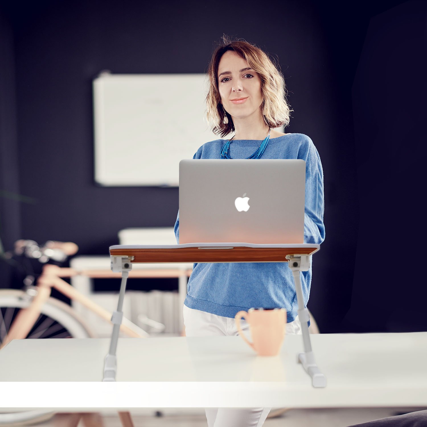 Buy Laptop Desk Stand, Kavalan Foldable Laptop Table w/Top Handle ...