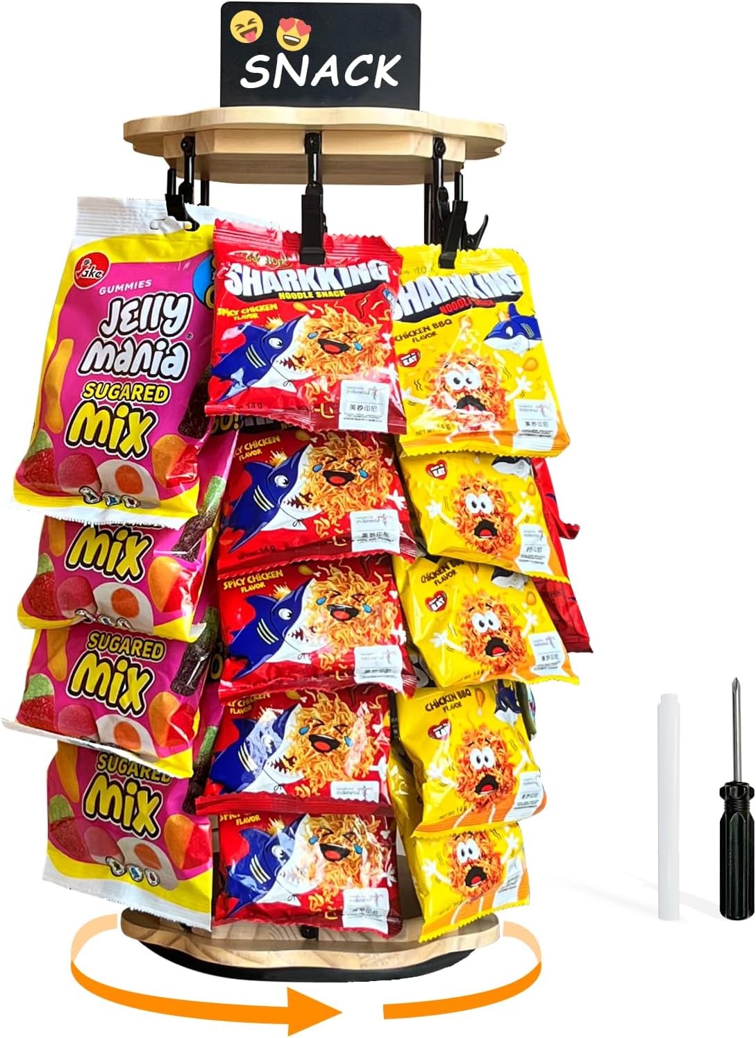 Amazon.com: Poyilooo Tree-Like Chip Rack Display Stand, 16 Rows 48 ...