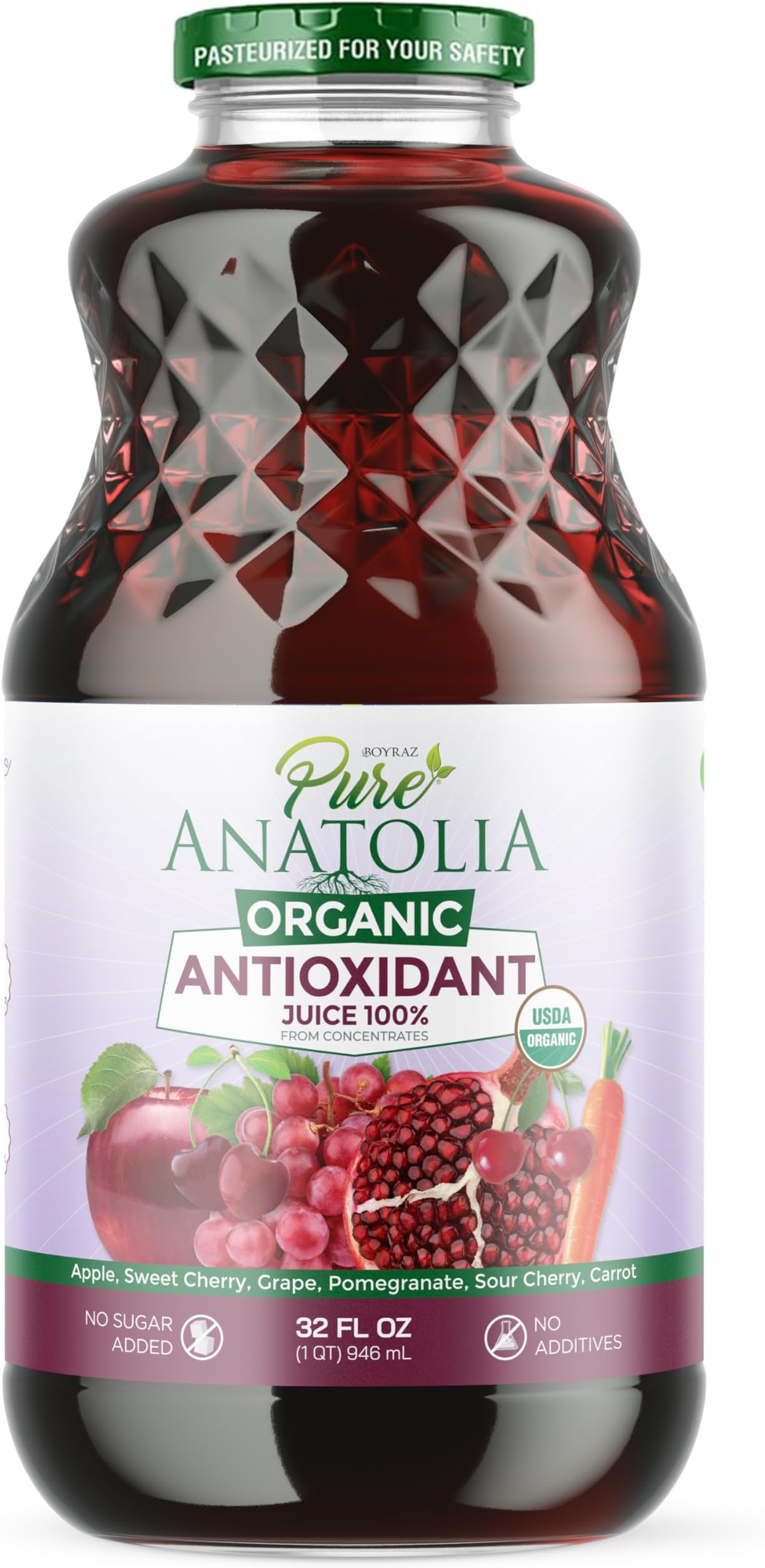 Amazon.com : %100 Organic Tart Cherry Juice by Pure Anatolia - USDA ...