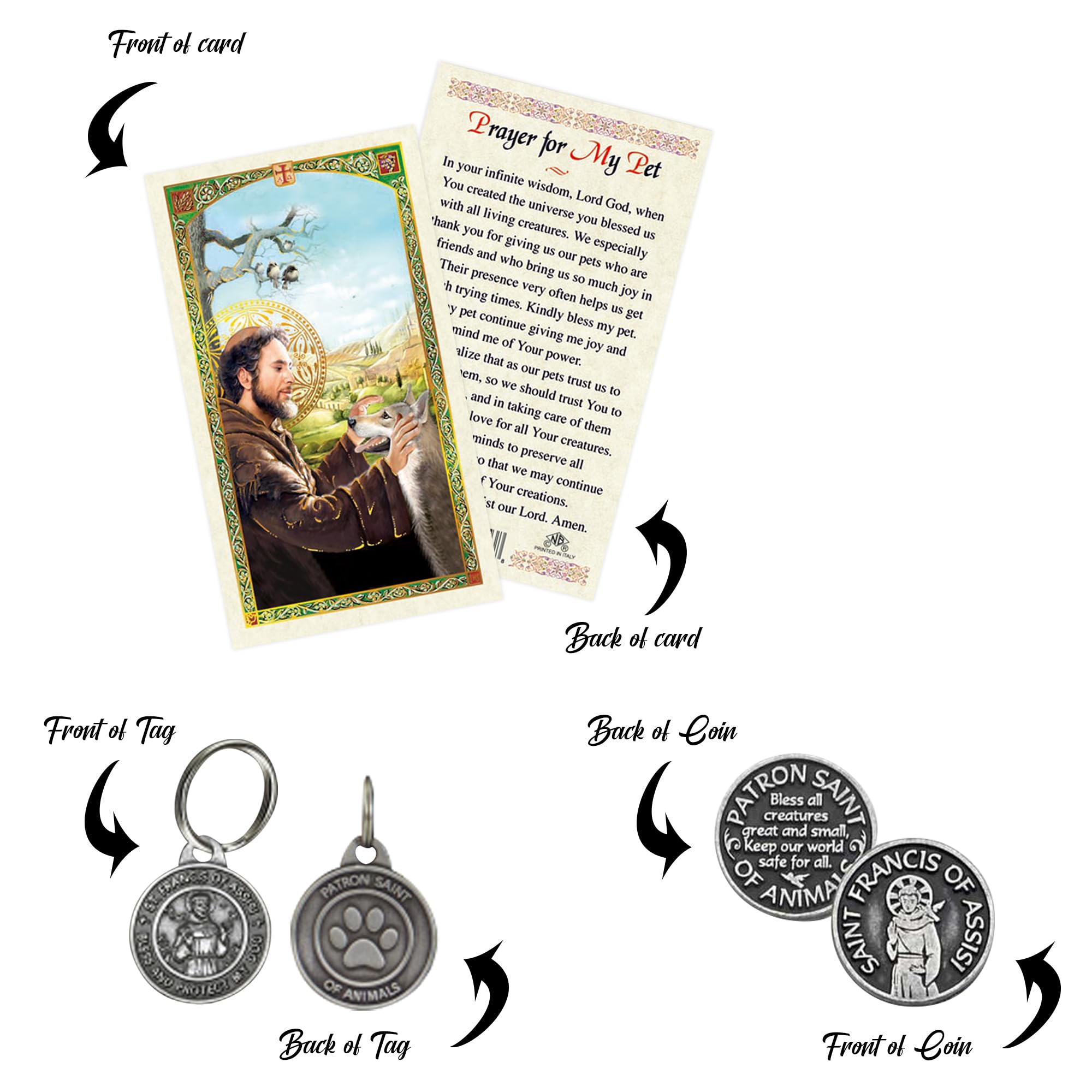 Snapklik.com : St Francis Medal For Dog Collar - Saint Francis Assisi Token