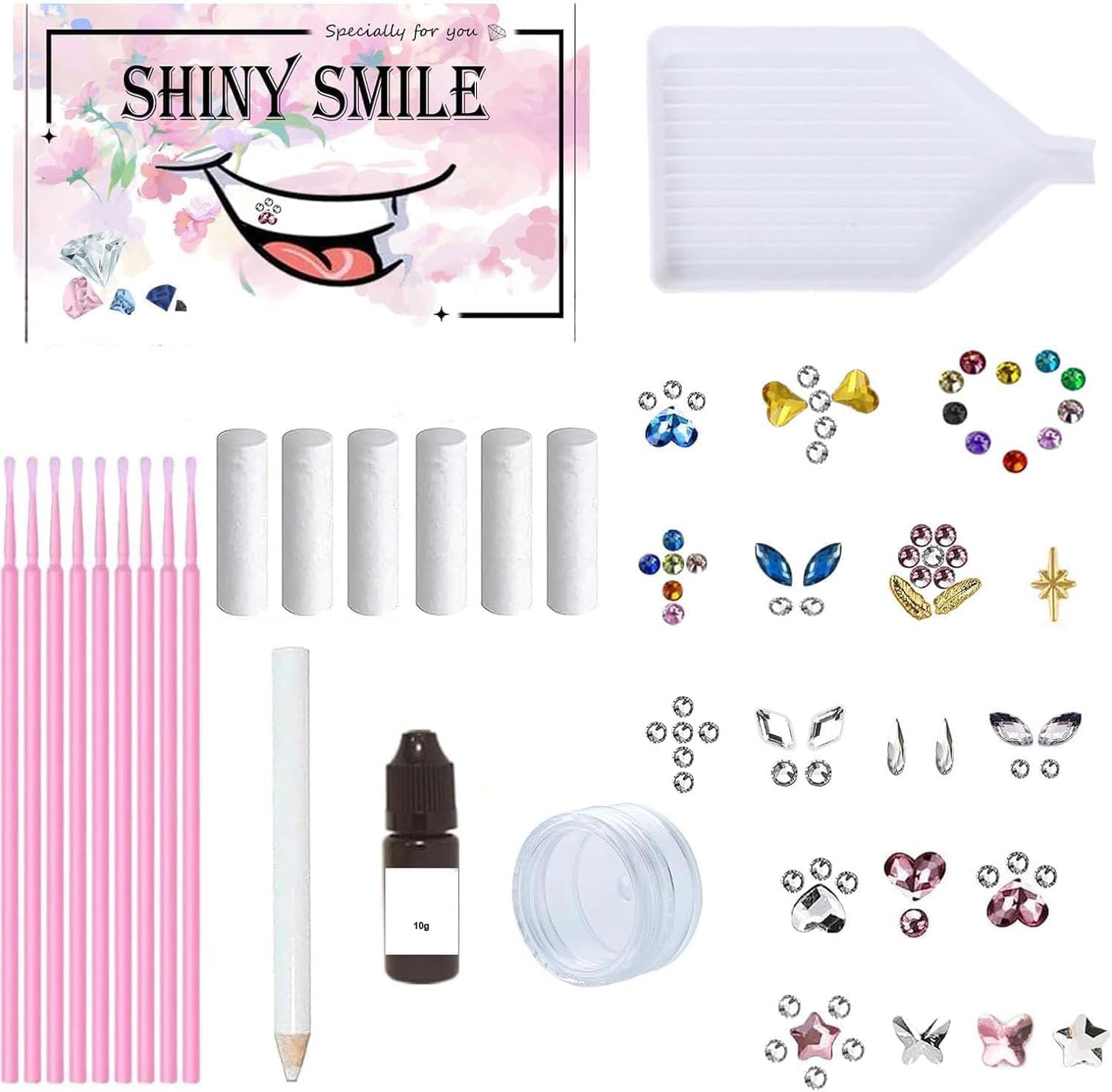 Amazon.com: MQLH-TECH Tooth Gem Starry Diamond Case 80 Pieces DIY Teeth ...