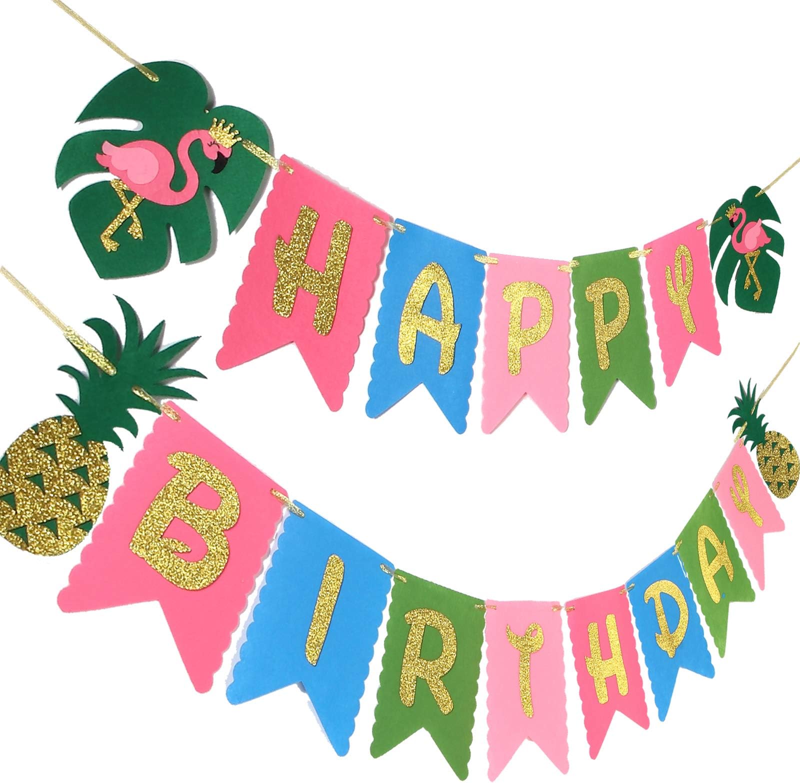 Amazon.com: Beach I'm 60 Banner, Gold Glitter Aloha 60 Bunting Banner ...