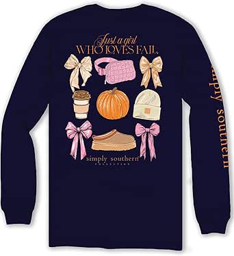 Simply Southern Just A Girl Who Loves Fall - Adult Long Sleeve (US ...
