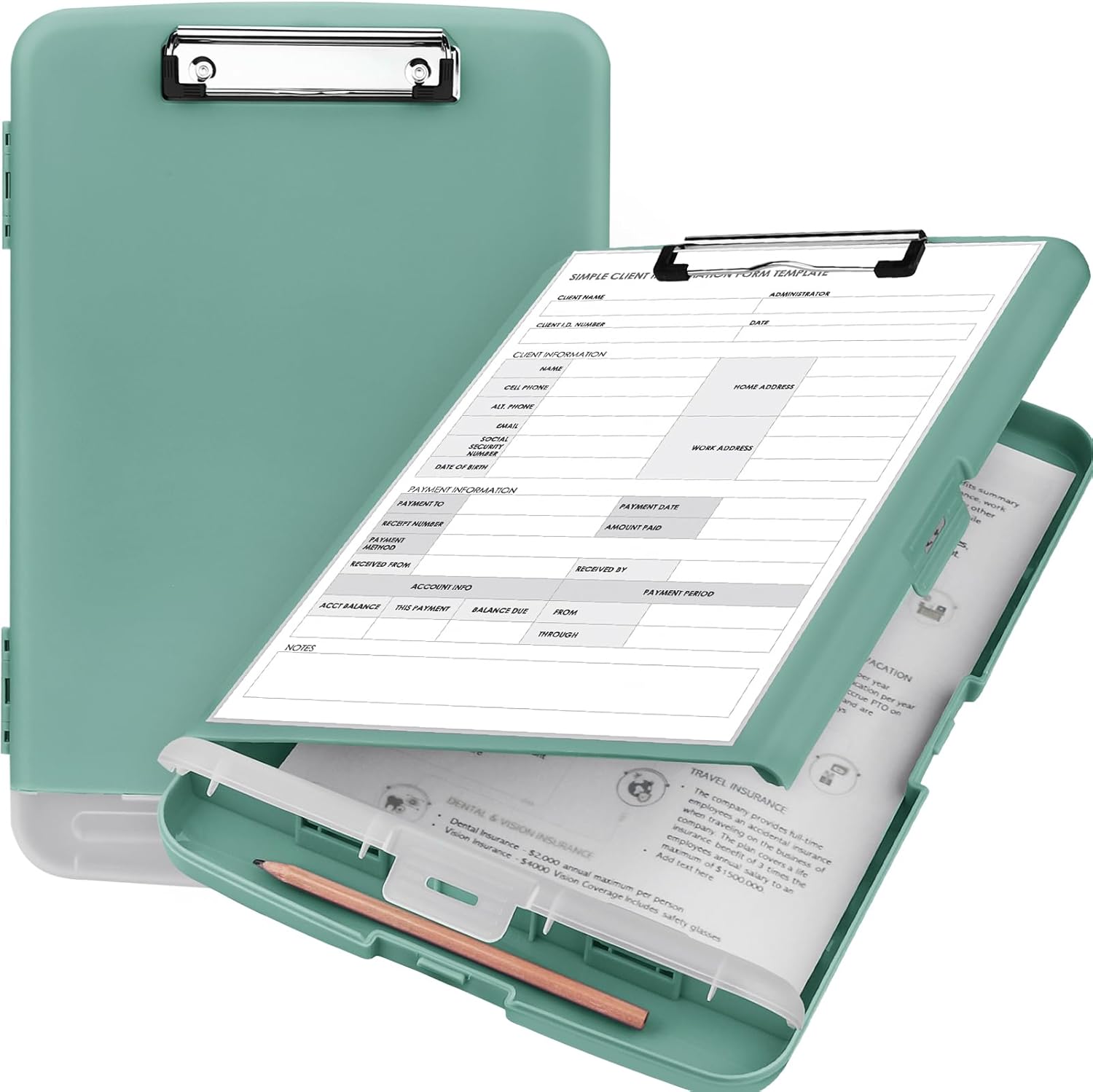 Amazon.com : Meiikun Clipboard with Storage, Plastic Clipboards 8.5x11 ...