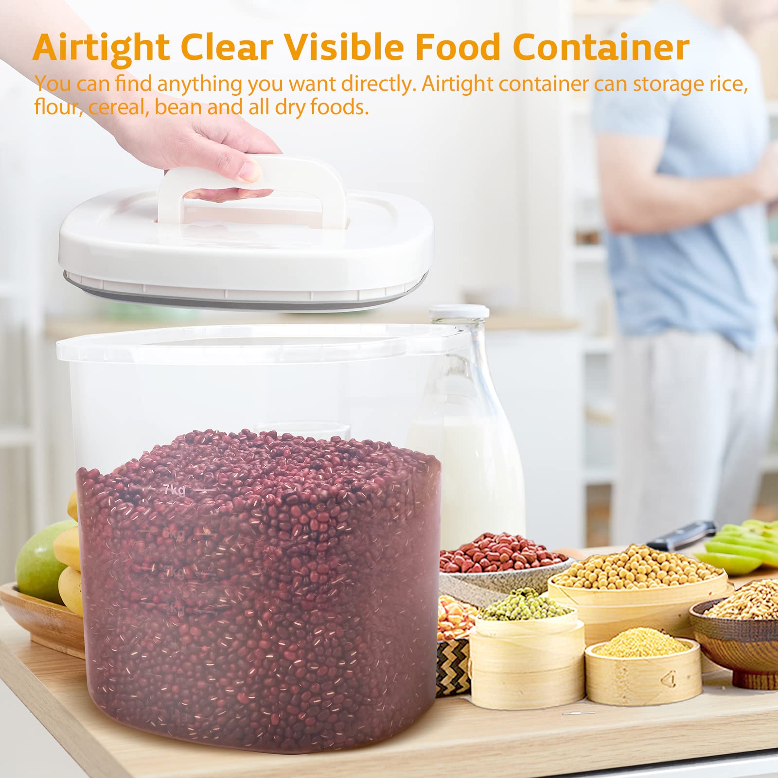 Snapklik.com : Uppetly Large Airtight Food Storage Container Bin, 20-lb ...