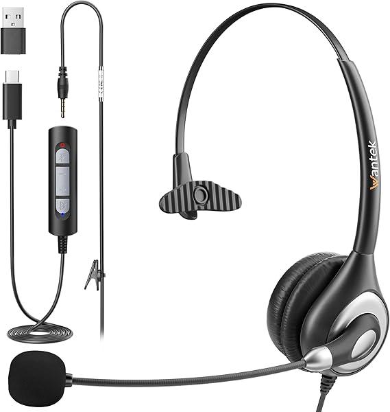 USB Headset with Microphone, Computer Headset with Microphone Noise ...