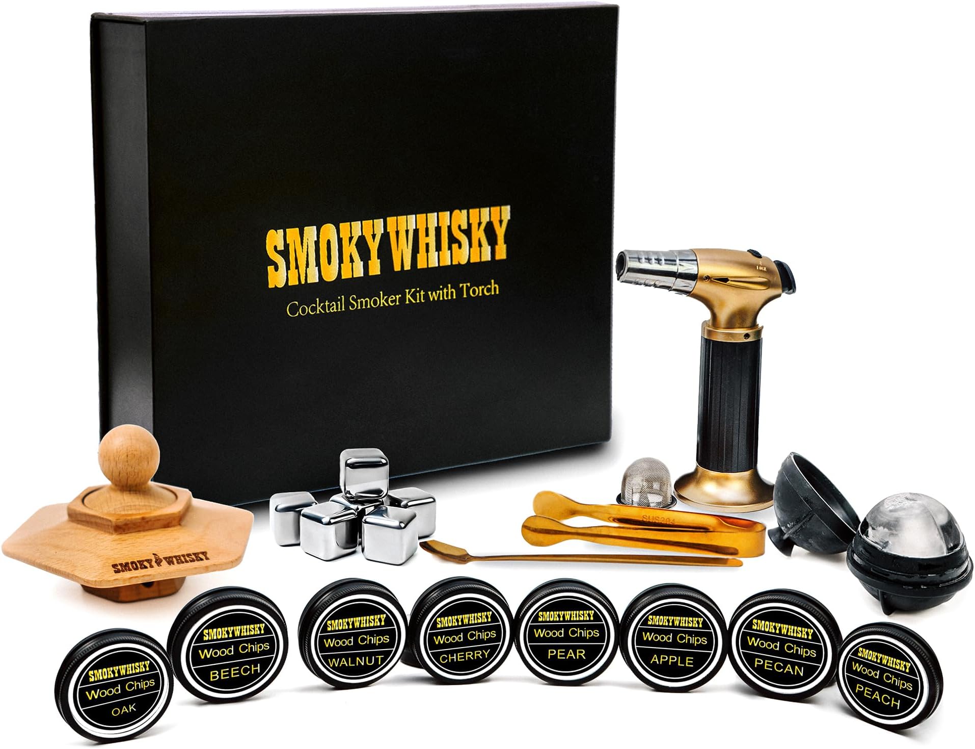 Amazon.com : Cocktail Smoker Bundle with Kitchen Torch, Four Flavors of ...