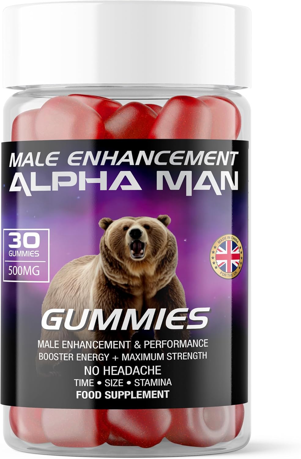 Alpha Man Male Enhancement Gummies Suitable for Vegans 30 Gummies : Amazon.co.uk: Health ...