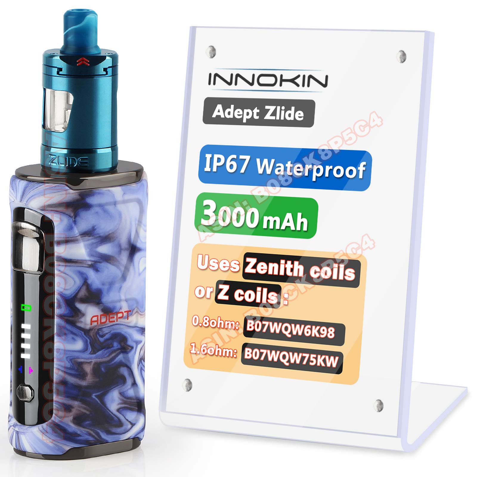 Innokin Adept Zlide Kit, 3000mAh E-Cigarette Vape 2ml Vapouriser Using ...