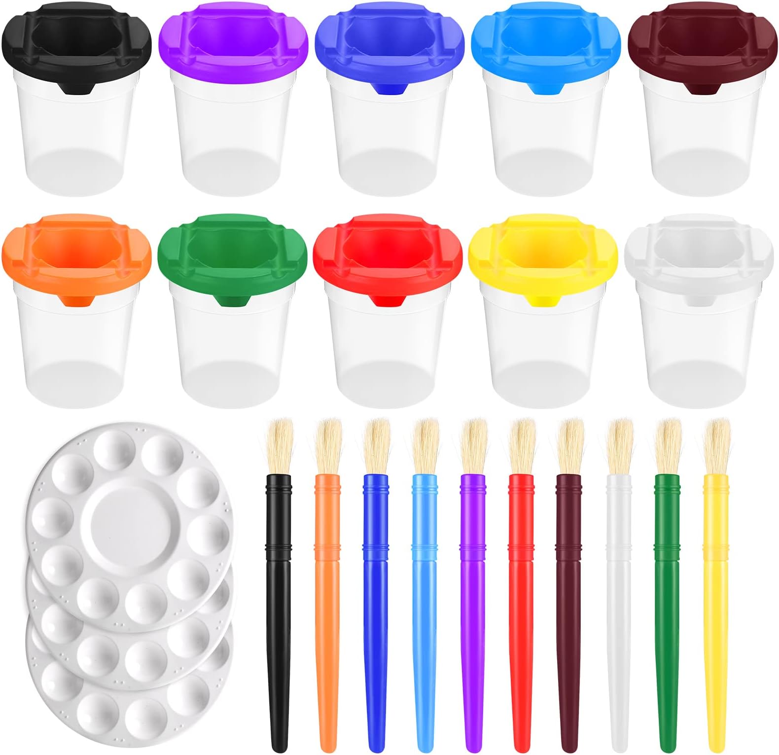 Amazon.com: STEFORD 4 PCS Kids No Spill Paint Cups with Lids and 4 Pack ...