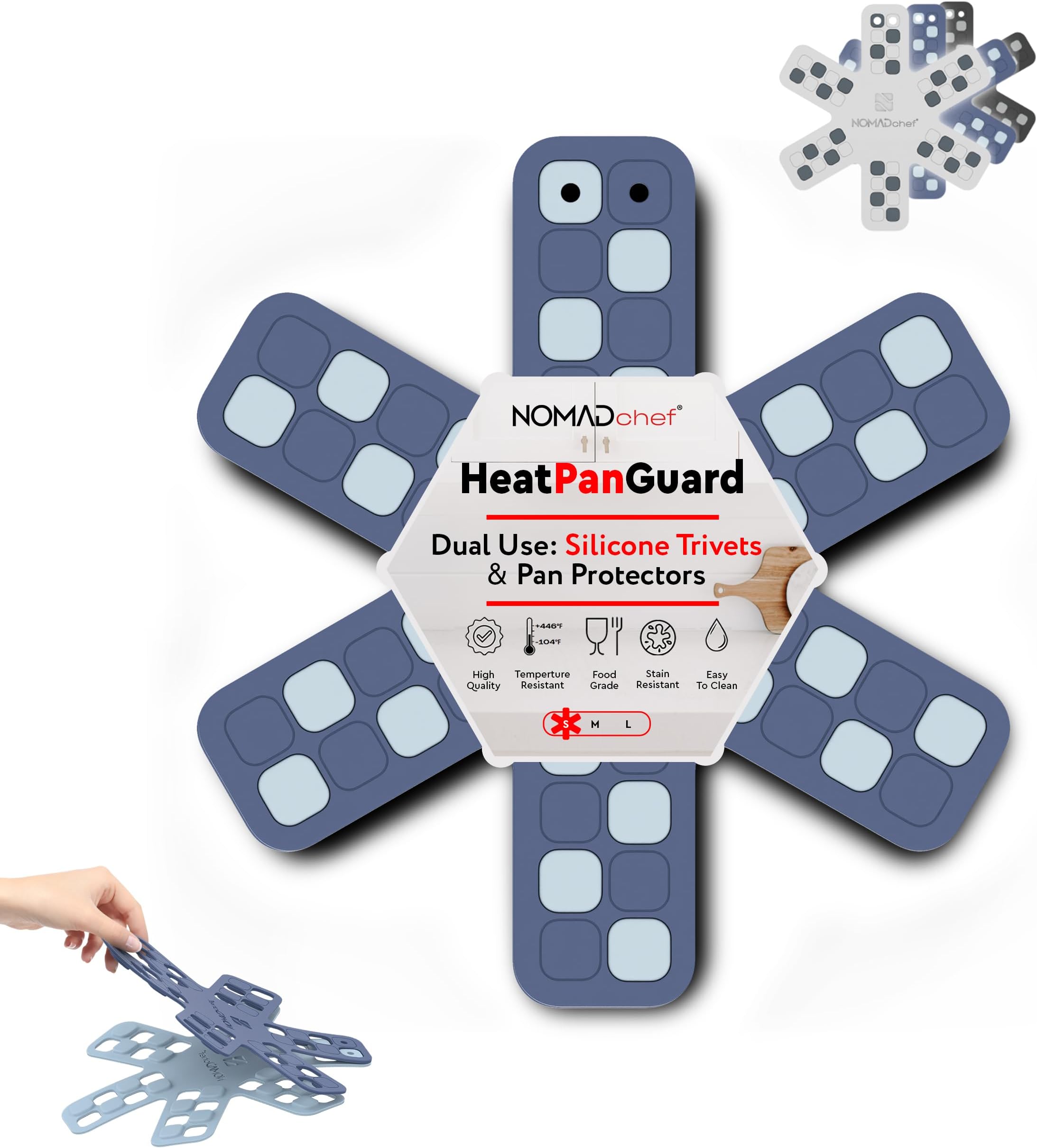 Amazon.com: Pot & Pan Protectors, 3-Piece Silicone Cookware Protector ...