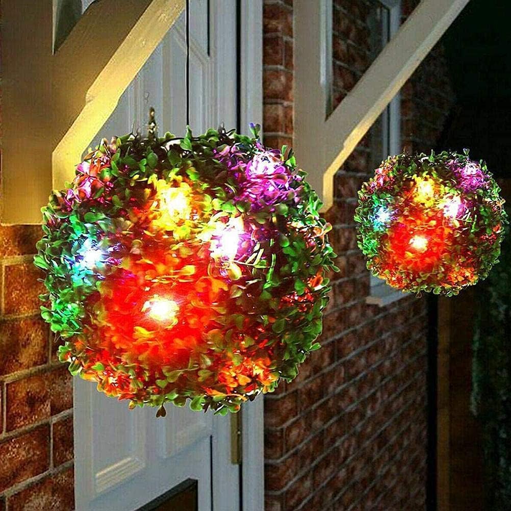 Artificial Topiary Ball Light 2V 60MA Solar Panel Grass Hanging Lamp ...