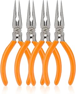 Rongon Spring-Loaded Needle Nose Pliers 4-Piece Set - 5 Inch Thin Tip ...