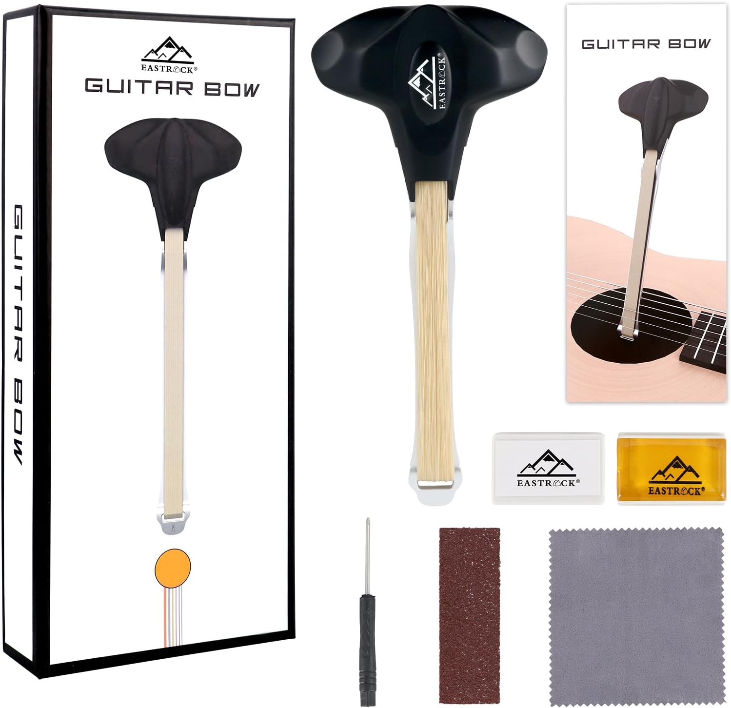 Amazon.com: EASTROCK Guitar Bow, 2-in-1 Real Horsehair Guitar Bow for ...