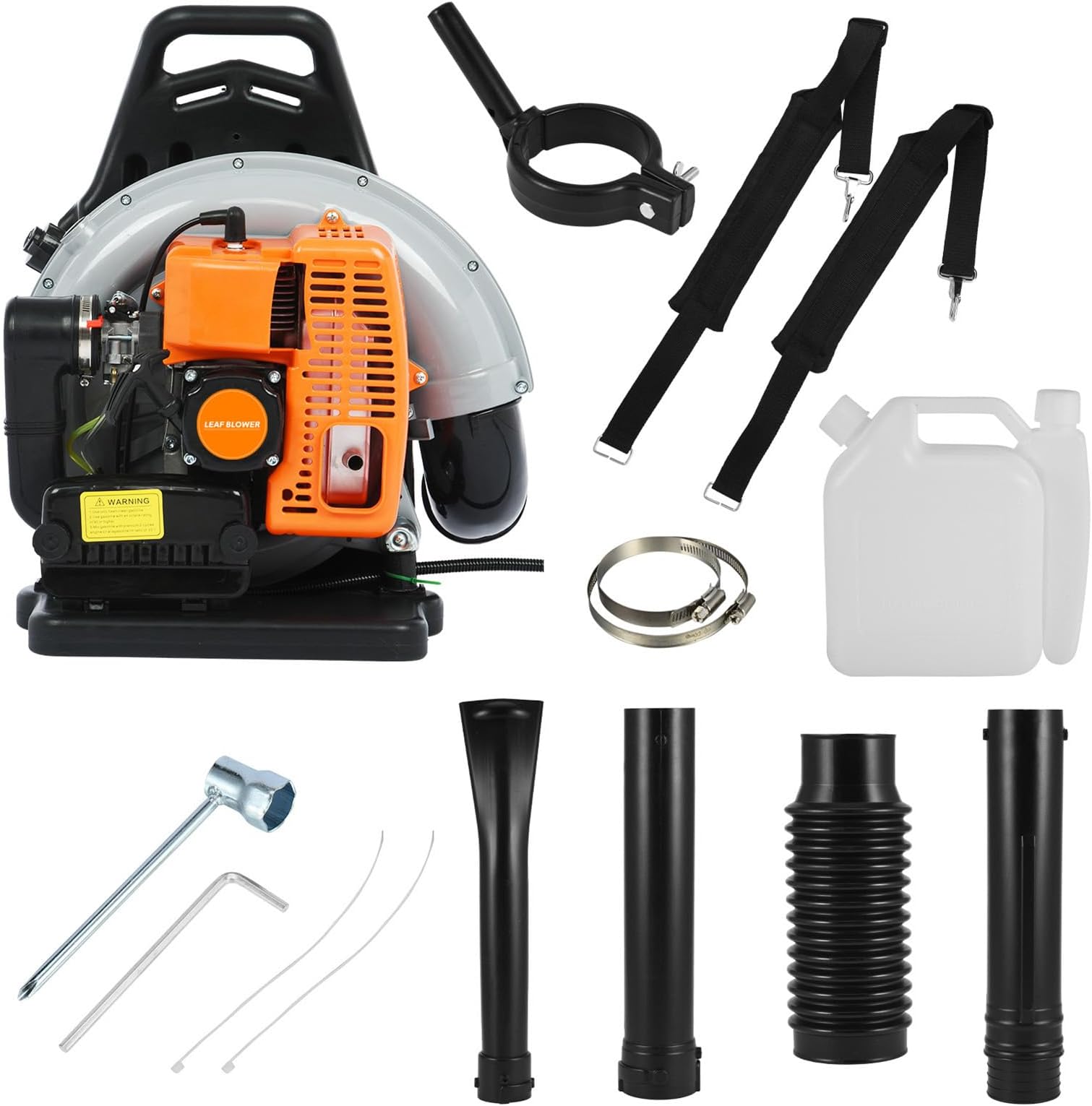 Amazon.com: HTK 63 CC Gas Backpack Leaf Blower - 2-Stroke Engine, High ...