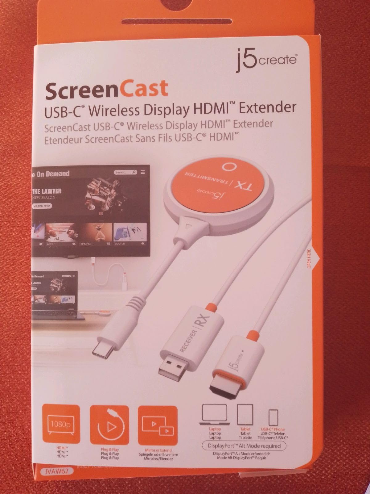 j5create ScreenCast USB-C to HDMI Wireless Display Transmitter and ...