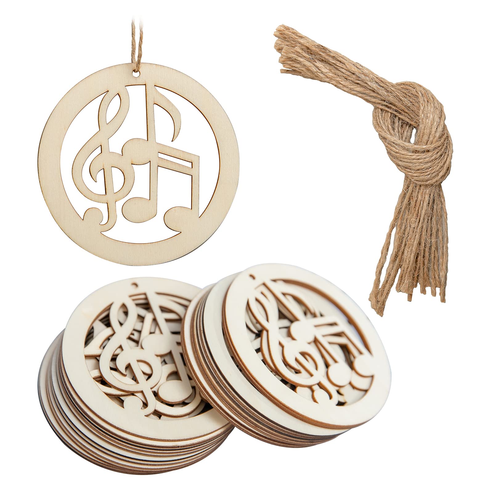 Amazon.com: Music Note Wooden Ring Musical Note Hanging Wood Wall Art ...