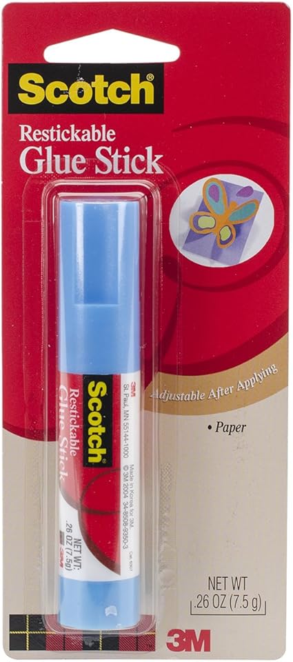 Scotch Acid-Free Restickable Glue Stick, 0.20 Ounces, 5.68g (6307 ...
