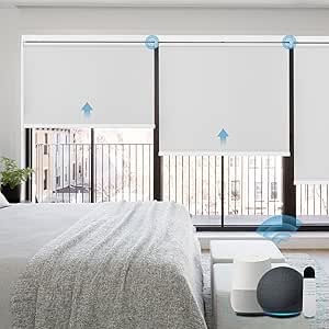 Amazon.com: Grandekor Motorized Blinds with Remote Control, Blackout Roller Shade Electric ...