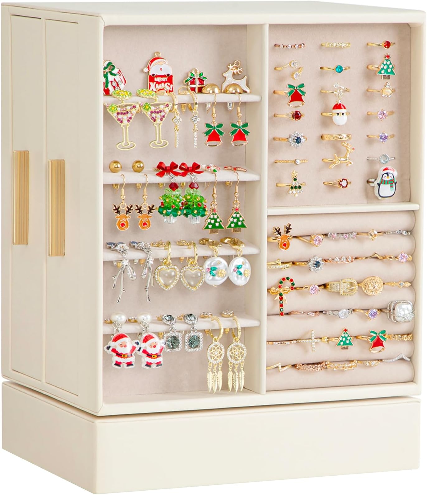 Amazon.com: Homde Jewelry Box 360° Rotating, Necklace Earring Organizer ...