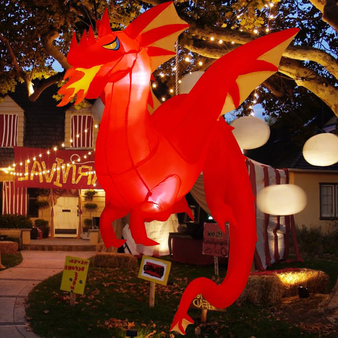 Amazon.com: GOOSH 5FT Tall Halloween Inflatables Dragons Outdoor ...