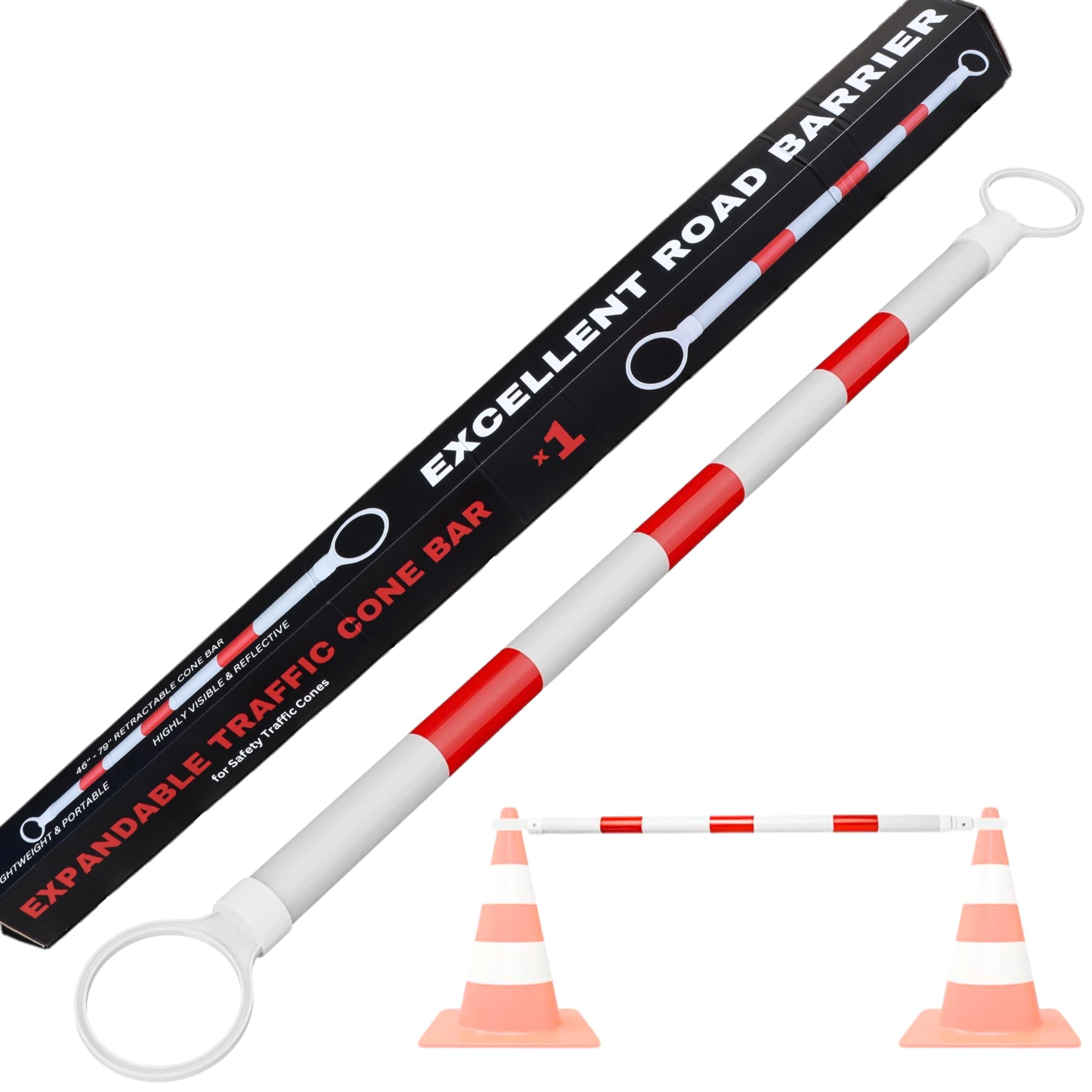 Buy 46" - 79" Retractable Traffic Cone Bar for Crowd Control Barriers ...