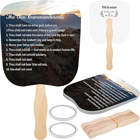 Amazon.com: Tatuo 25 Set Christian Church Fans Bulk Hand Held Parlor ...