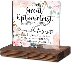 Amazon.com: Optometrist Appreciation Gift, Floral Acrylic Desk Sign ...
