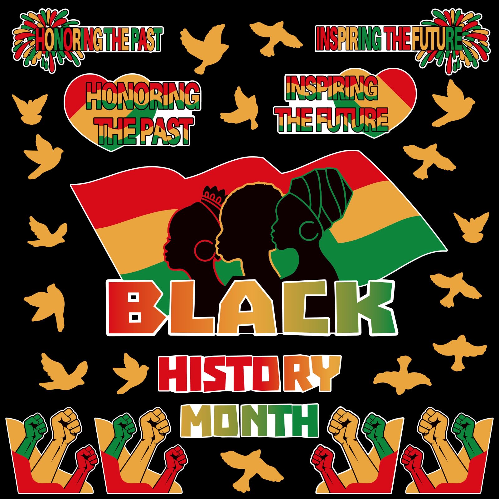 Amazon.com: Black History Month Bulletin Board Decorations, 27 Pcs ...