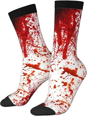 Amazon.com: Aruzdey Blood Splatter Horror Crew Socks For Men/Women ...
