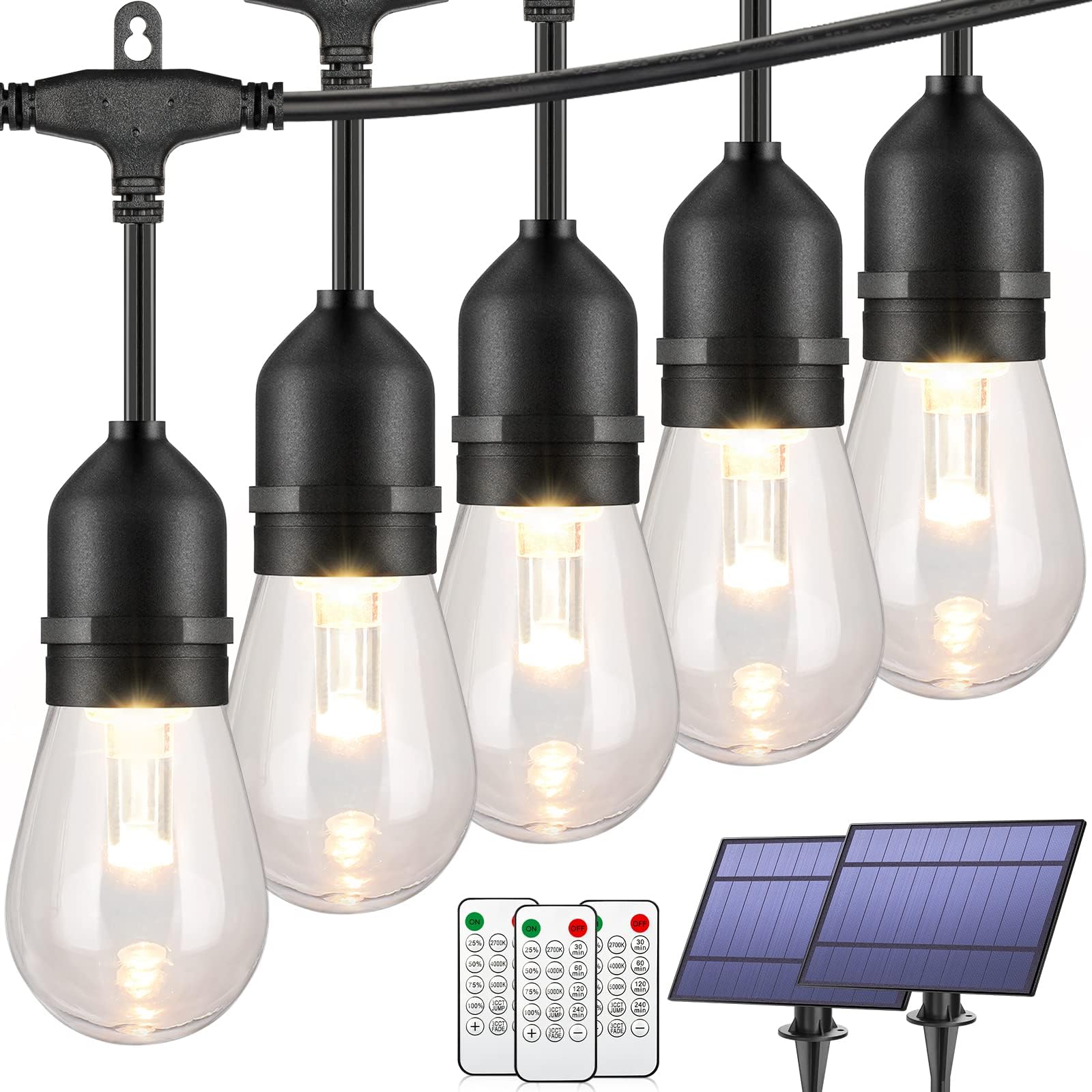 Mlambert 3 Color Outdoor LED Dimmable String Lights for Patio with ...