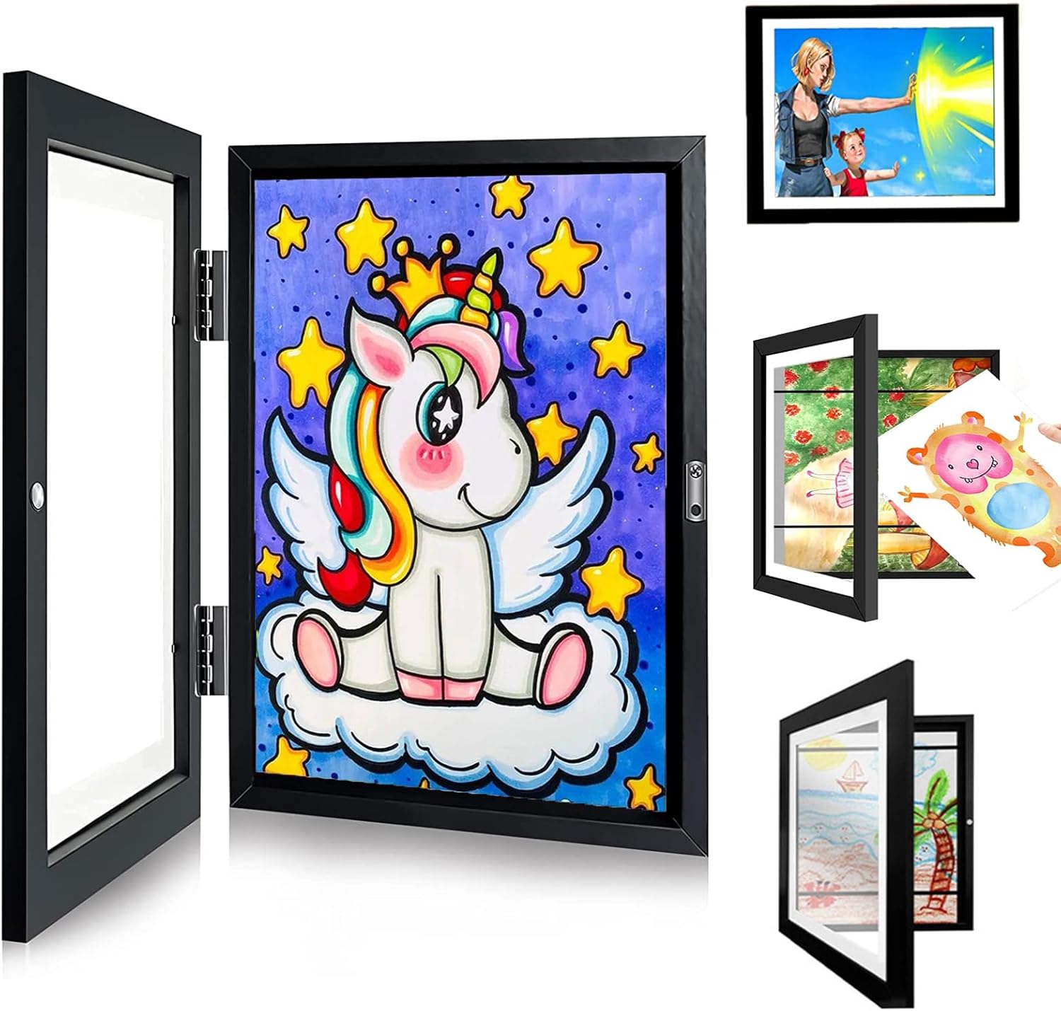 Amazon.com: PSSR Picture Frames Changeable, Kids Art Frames,Front ...