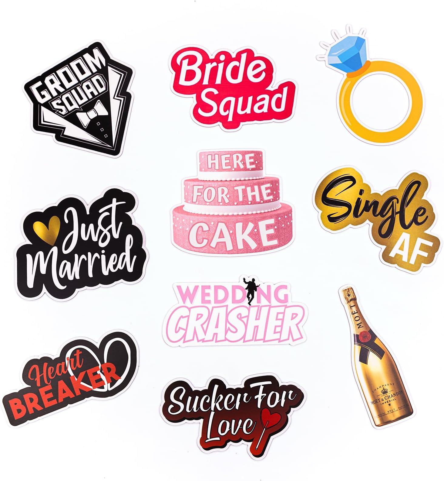 Amazon.com: KING PROPS Photo Booth Props Wedding Parties Decorations ...