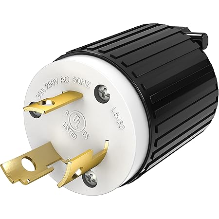 NEMA L6-30 Locking Flanged Outlet, 30A 250V AC, 2 Pole 3 Wire, cUL ...
